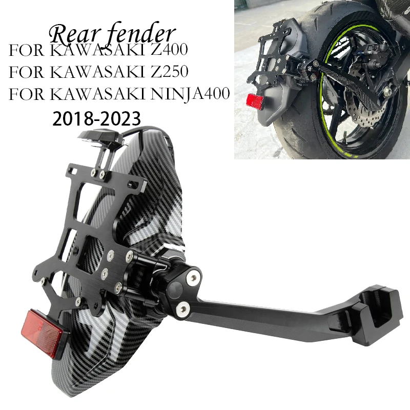 Motorcycle-Rear-Mudguard-Carbon-Fender-with-License-Plate-Fit-For ...