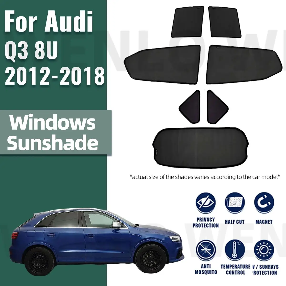 For Audi Q3 8U 2012-2018 Car Sunshade Shield Front Windshield Frame ...