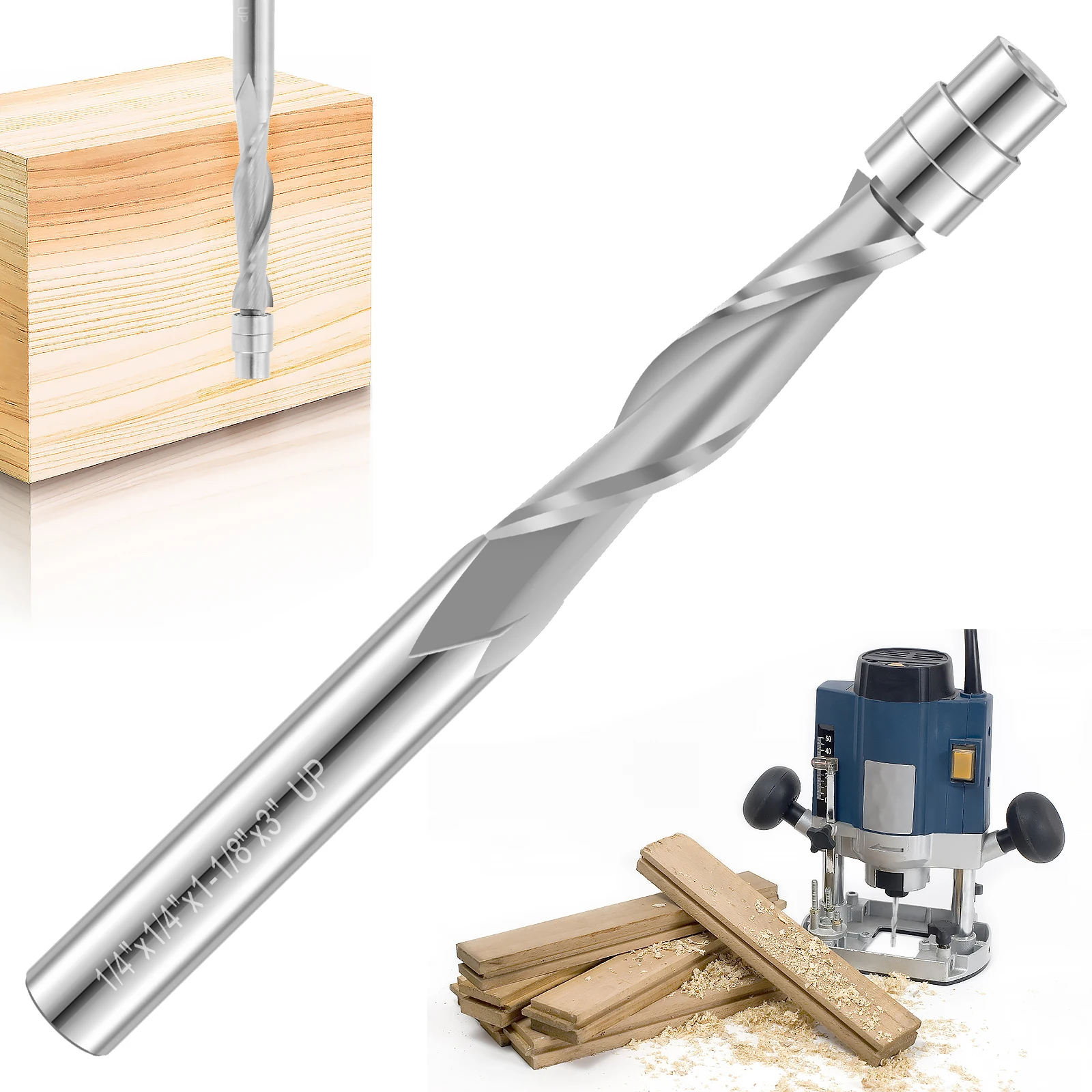 Upcut-Spiral-Flush-Trim-Router-Bit-Sturdy-Carbide-Flush-Cut-Router-Bit ...