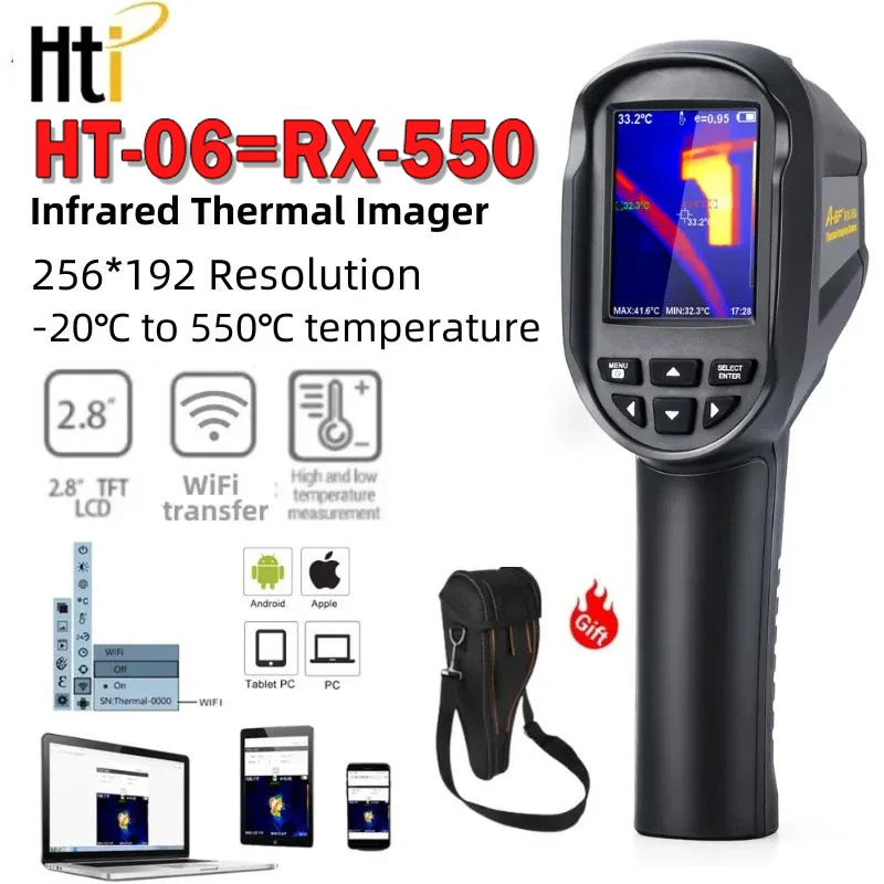 HTi Infrared Thermal Imager HT-06 256*192 Pixels WIFI Transmission ...