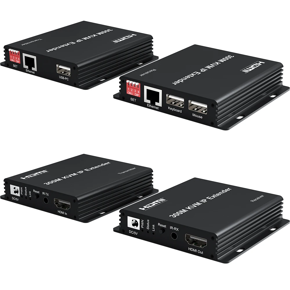 300M HDMI KVM IP Extender 1080P 60Hz Over Cat5e/6 Cable Ethernet ...