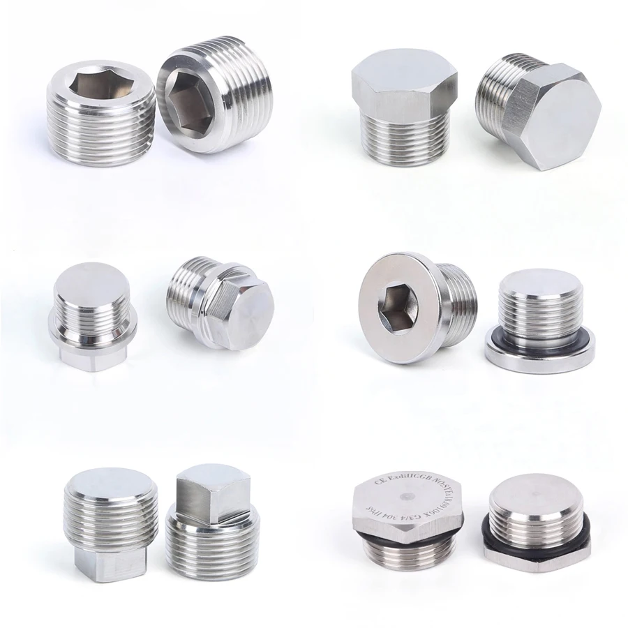 BSP-NPT-External-Thread-304-Stainless-Steel-Hexagonal-End-Cap-Flange ...