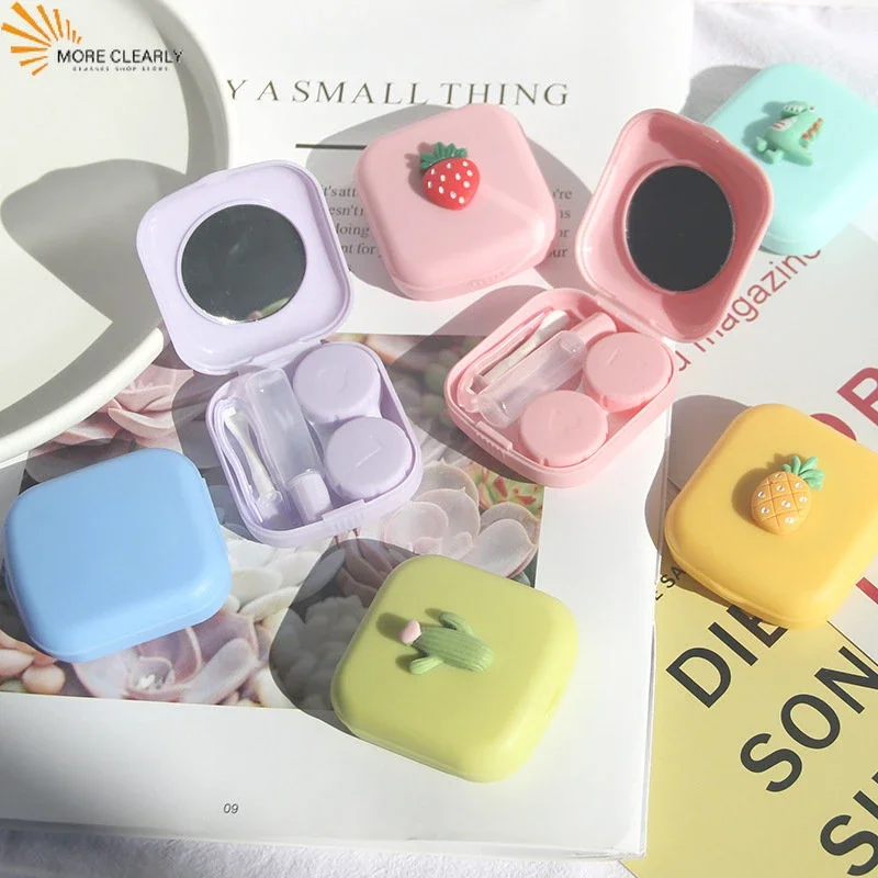 Cute-Contact-Lenses-Box-Candy-Solid-Color-Women-Portable-Lens-Case-for ...