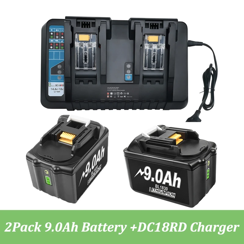 BL1860 Makita 18v 배터리 6000mAh BL1840 BL1850 BL1830 BL1860B LXT400 3A 충전기 DC18RC 9A DC18RD ...