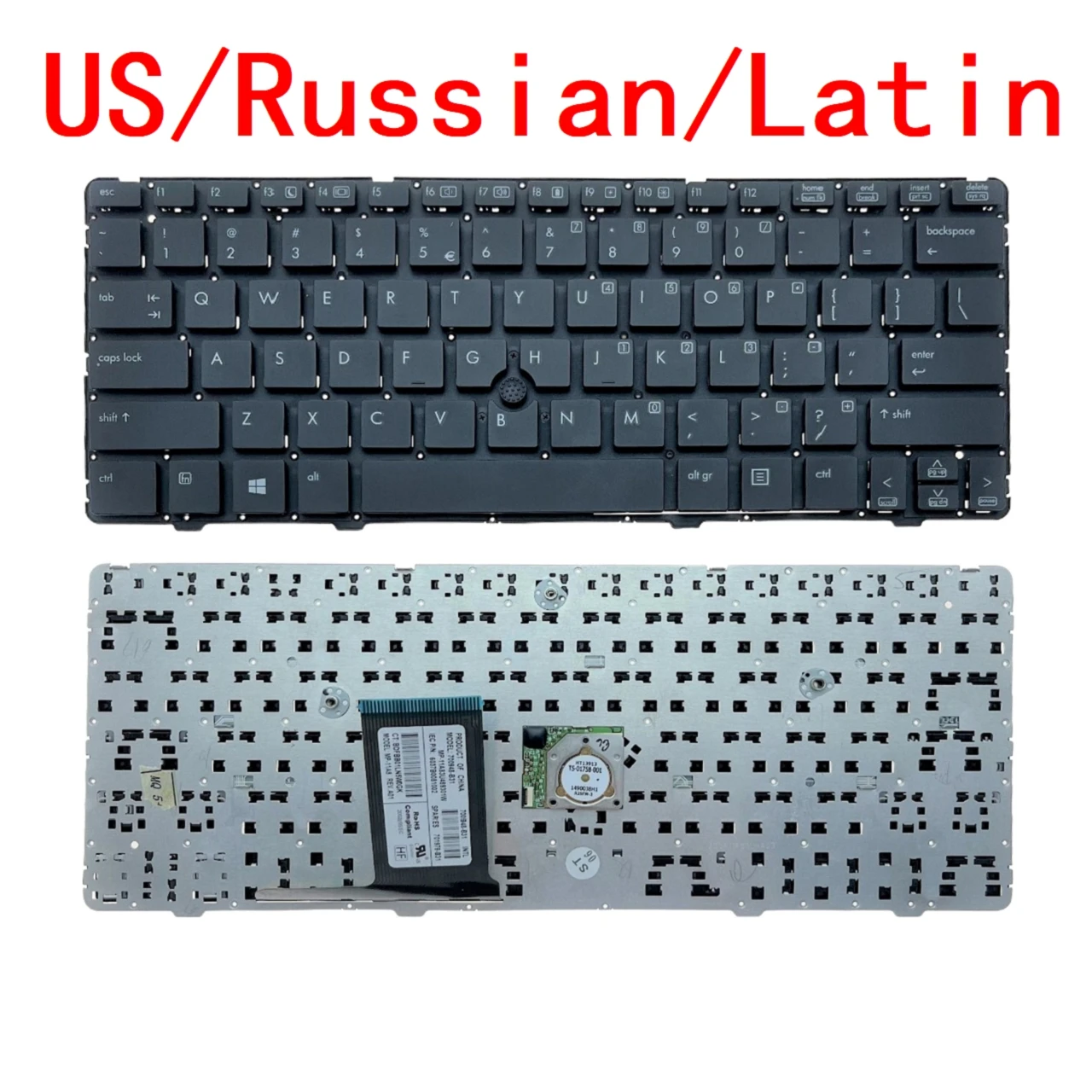 New US Russian Latin Laptop Keyboard For HP Elitebook 2560 2560P 2570 ...
