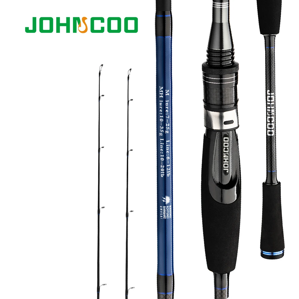 Johncoo Casting Spinning Fishing Rod 2.1m 2.4m Power M Mh Carbon Rod ...