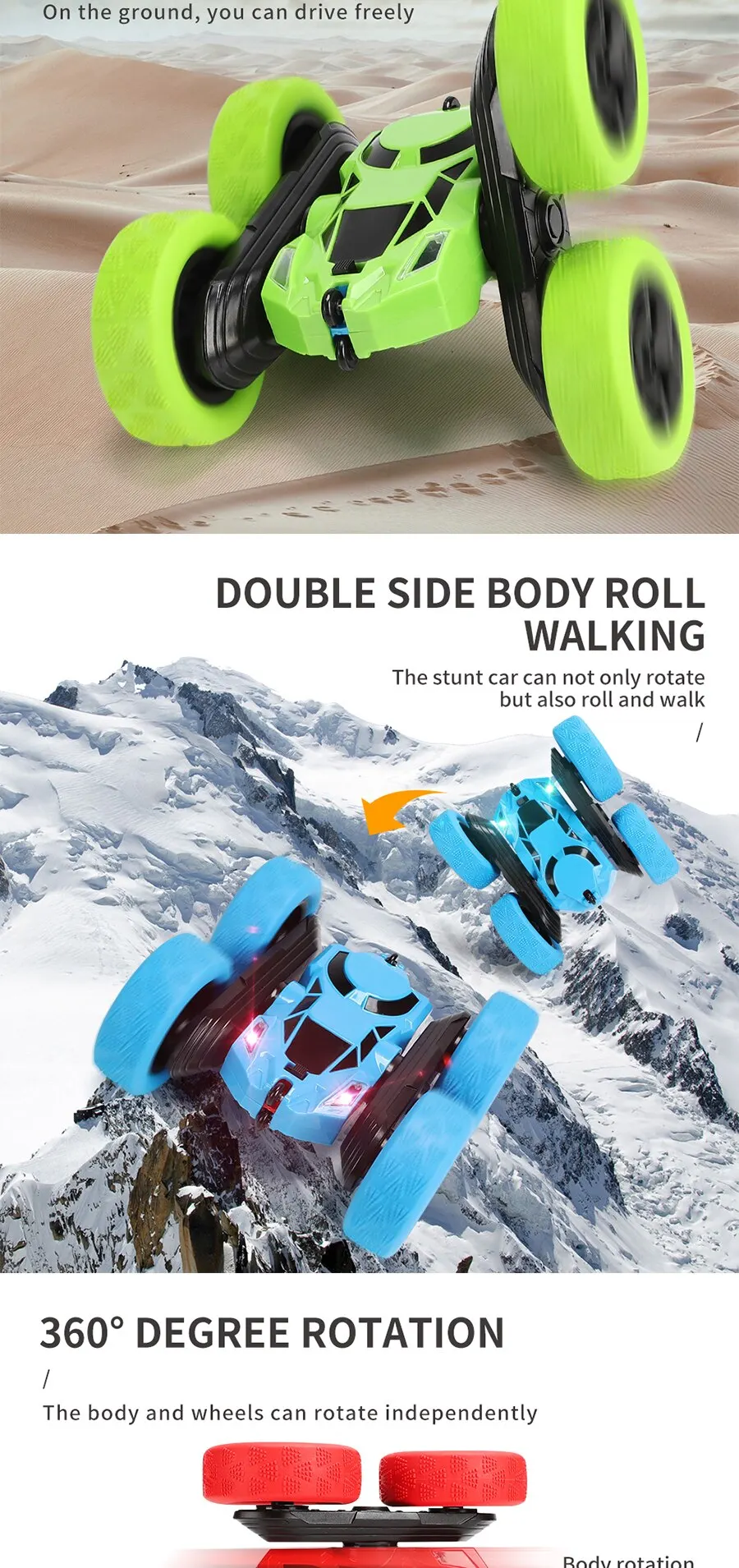 RC Stunt Car Children Double Sided Flip - 2.4G Remote Control Car 360 – RCDrone