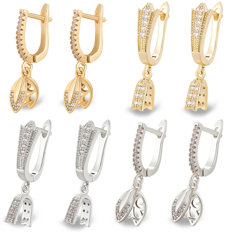 Juya 18K Gold Plated Basic Ear Wire Fixture Hooks Bale Earrings Locks ...