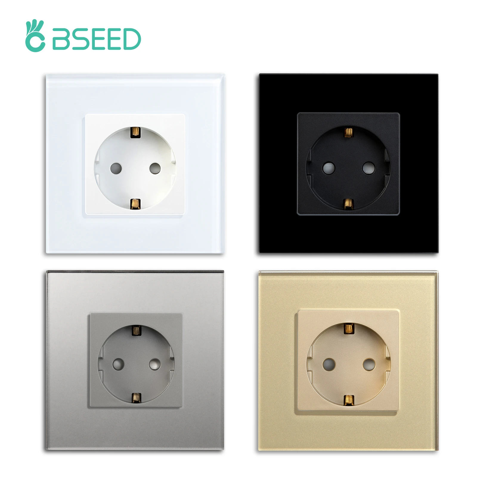 Bseed Europe Russia 16a Wall Power Socket White Black Grey Gold Crystal ...