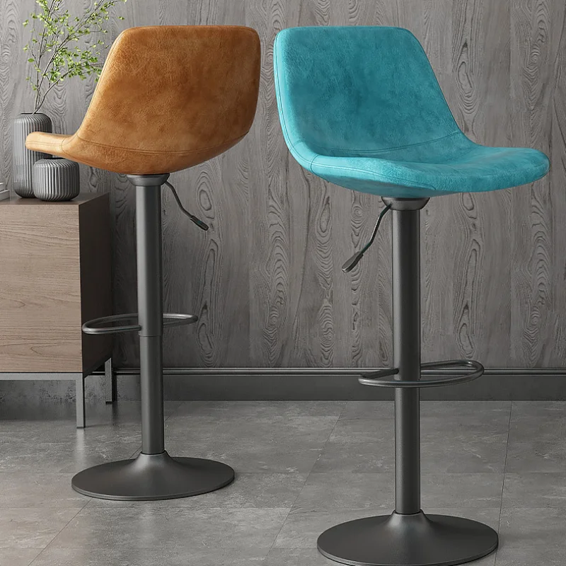 Teal Leather Bar Stools