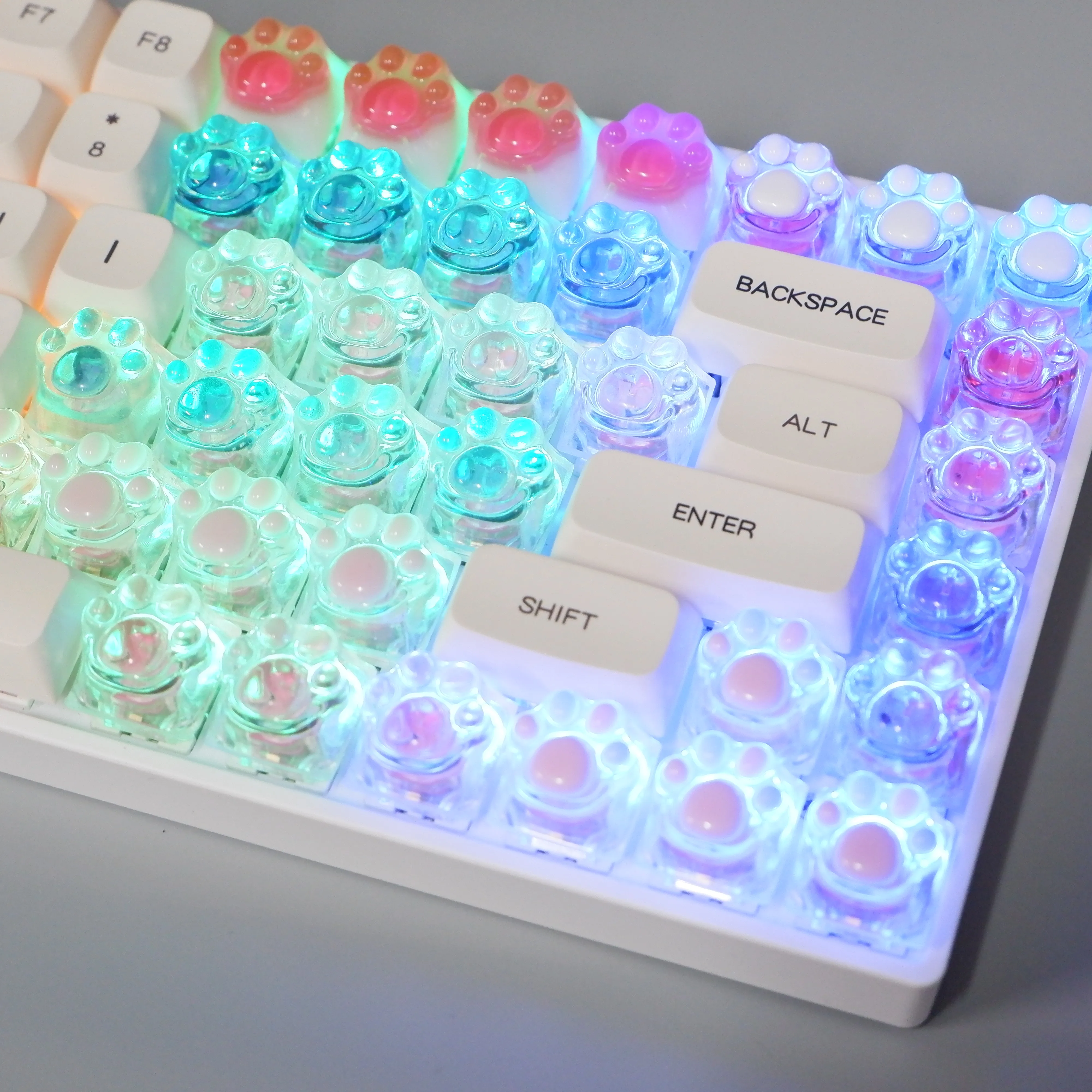 Anime-cartoon-cat-paw-keycap-cute-transparent-3D-three-dimensional ...
