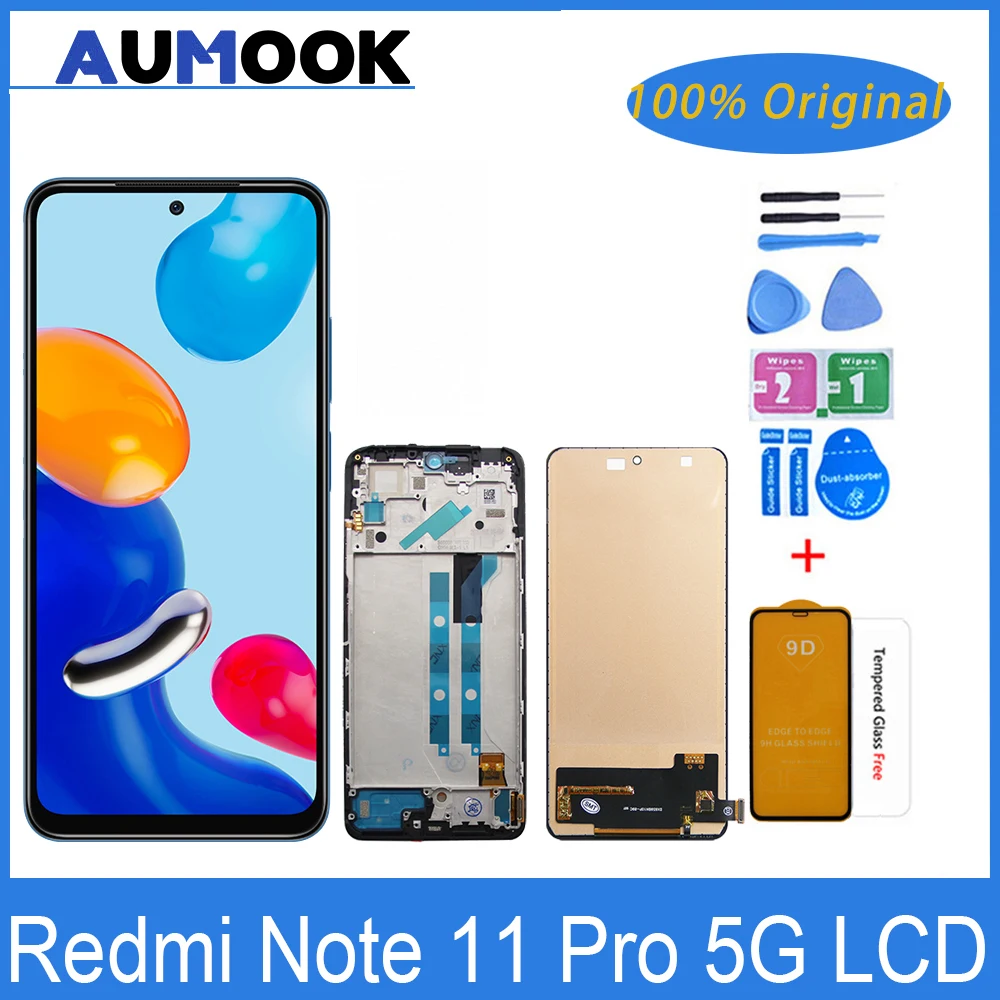 100%Original AMOLED For Xiaomi Redmi Note 11 Pro 5G LCD Display Touch Screen Digitizer Assembly ...