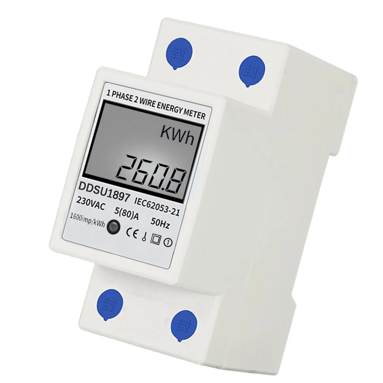 17000w Digital Electric Energy Meter Single Phase Din Rail Electricity ...