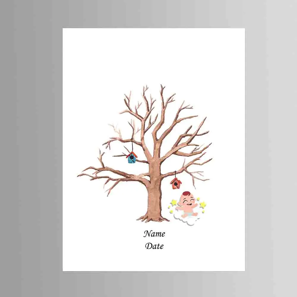 Fingerprint Tree Template Baby Shower