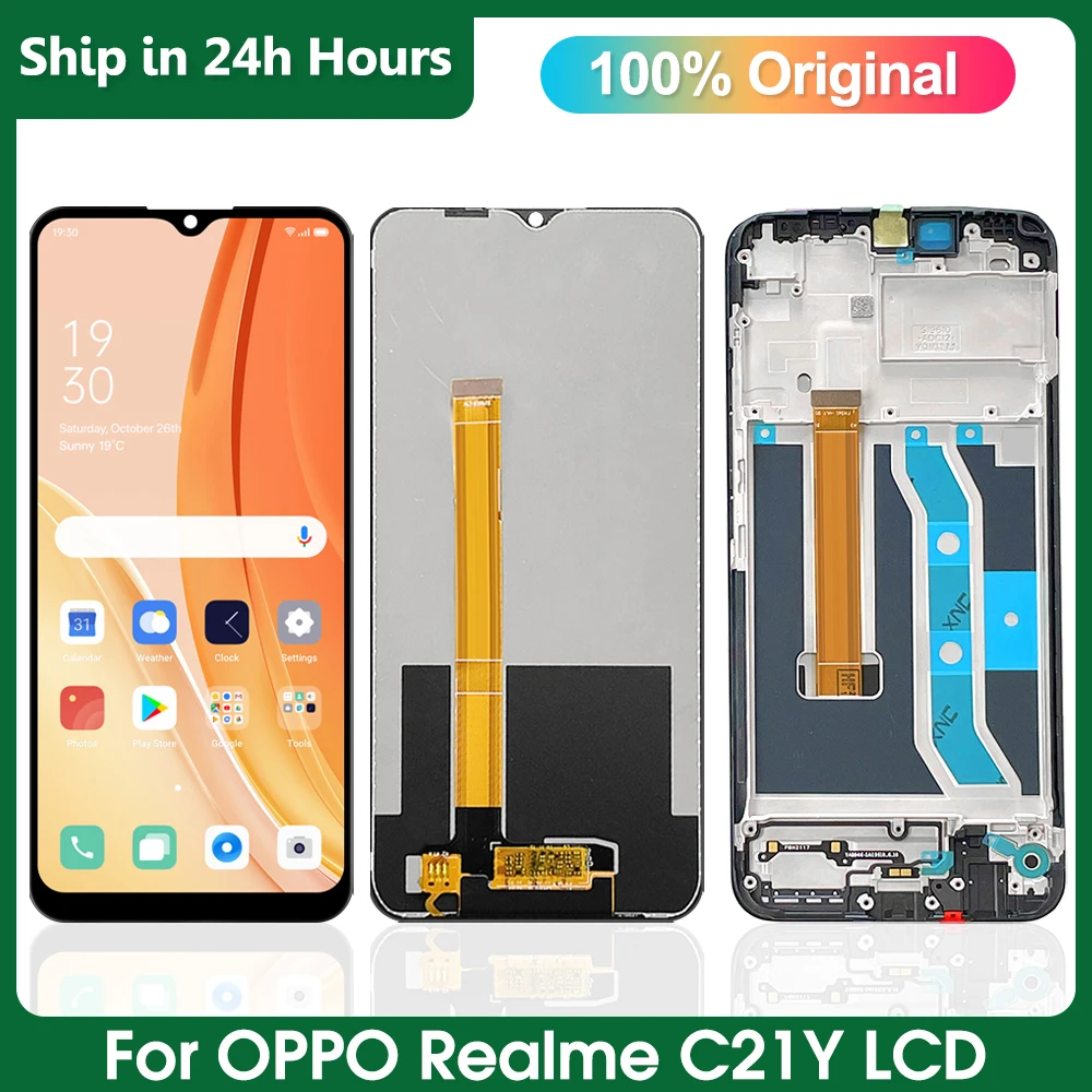 6.5" Original For Oppo Realme C21Y LCD Display Touch Panel Assembly Replacement For Oppo Realme ...
