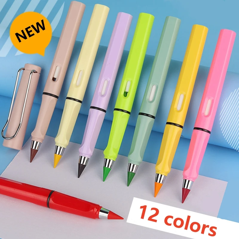 12-Color-Eternity-Pencils-No-Ink-Kawaii-Unlimited-Writing-pen-Infinity ...