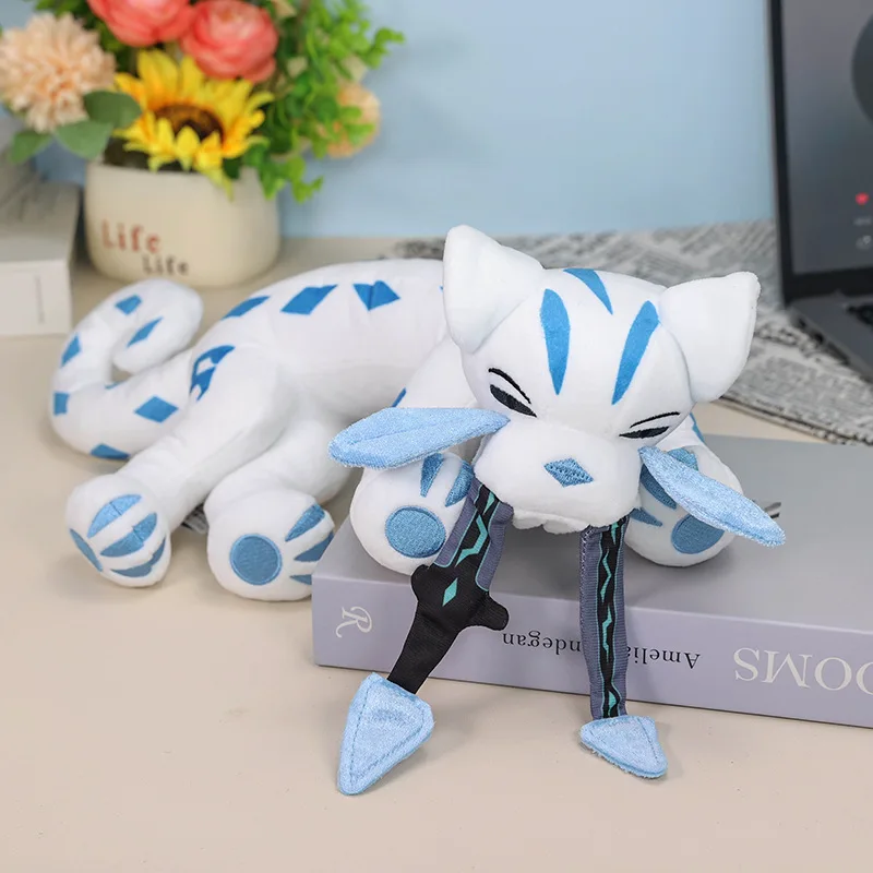 Chien-Pao New Cute Snow Leopard Pokemon Blue and White Plush Sleeping ...
