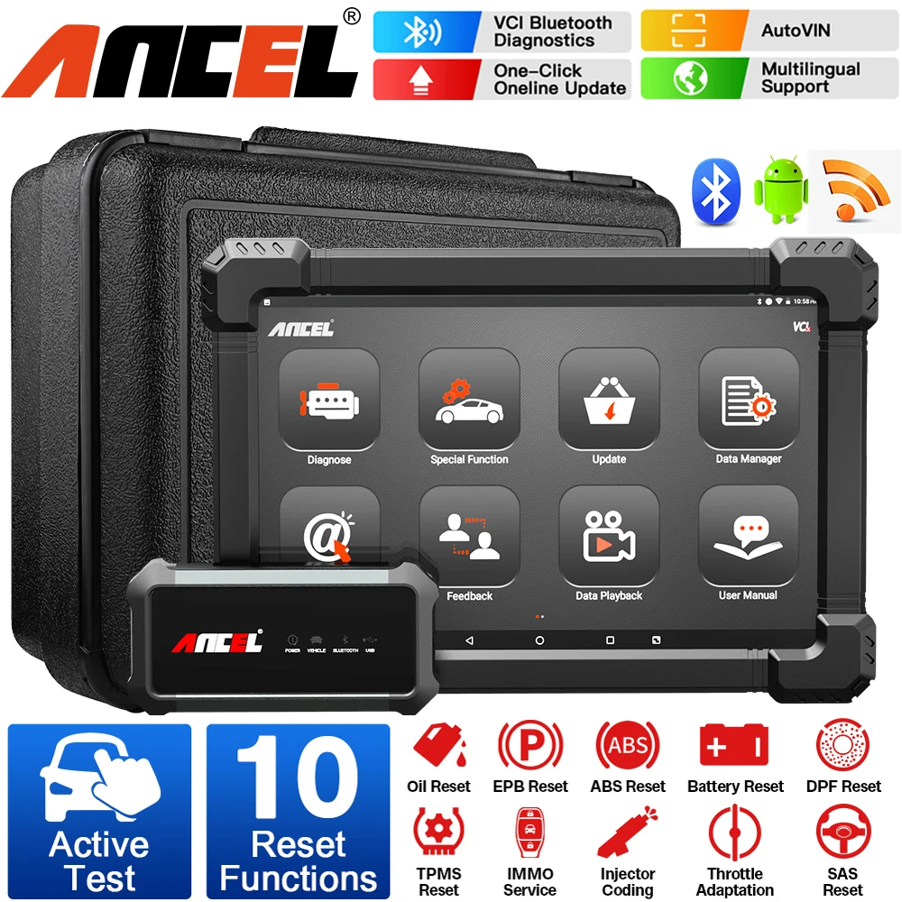 Ancel X7 Professional Obd2 Scanner Tpms Dpf Epb Oil Full System Engine ...
