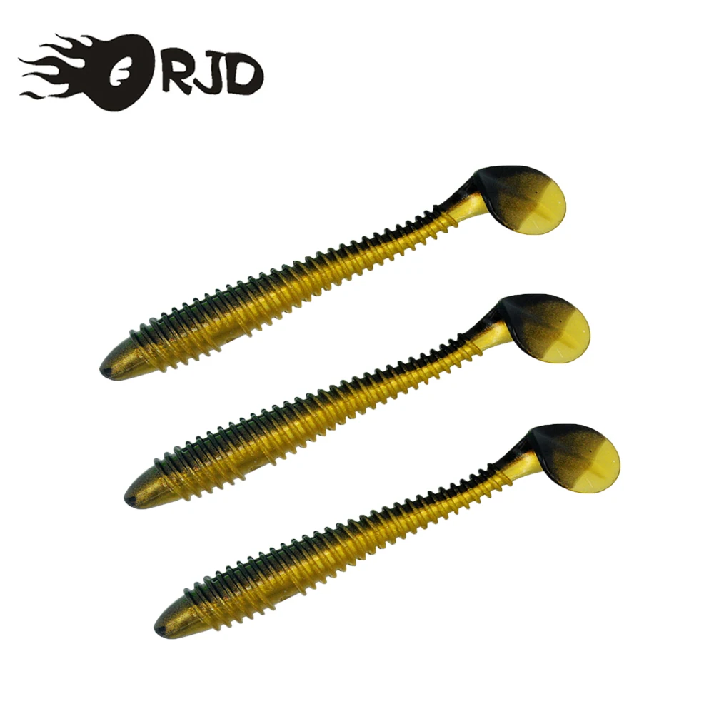 ORJD T Tail Soft Fishing Lure Worm Vibrotail Shad Silicone Carp Fish ...