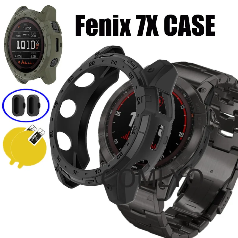 For-Garmin-Fenix-7X-Pro-Case-TPU-Bumper-Protective-Shell-Cover-Screen ...