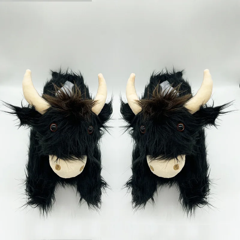 Soft and Fluffy Luxury Highland Cattle Slippers - Cool Cow Shop