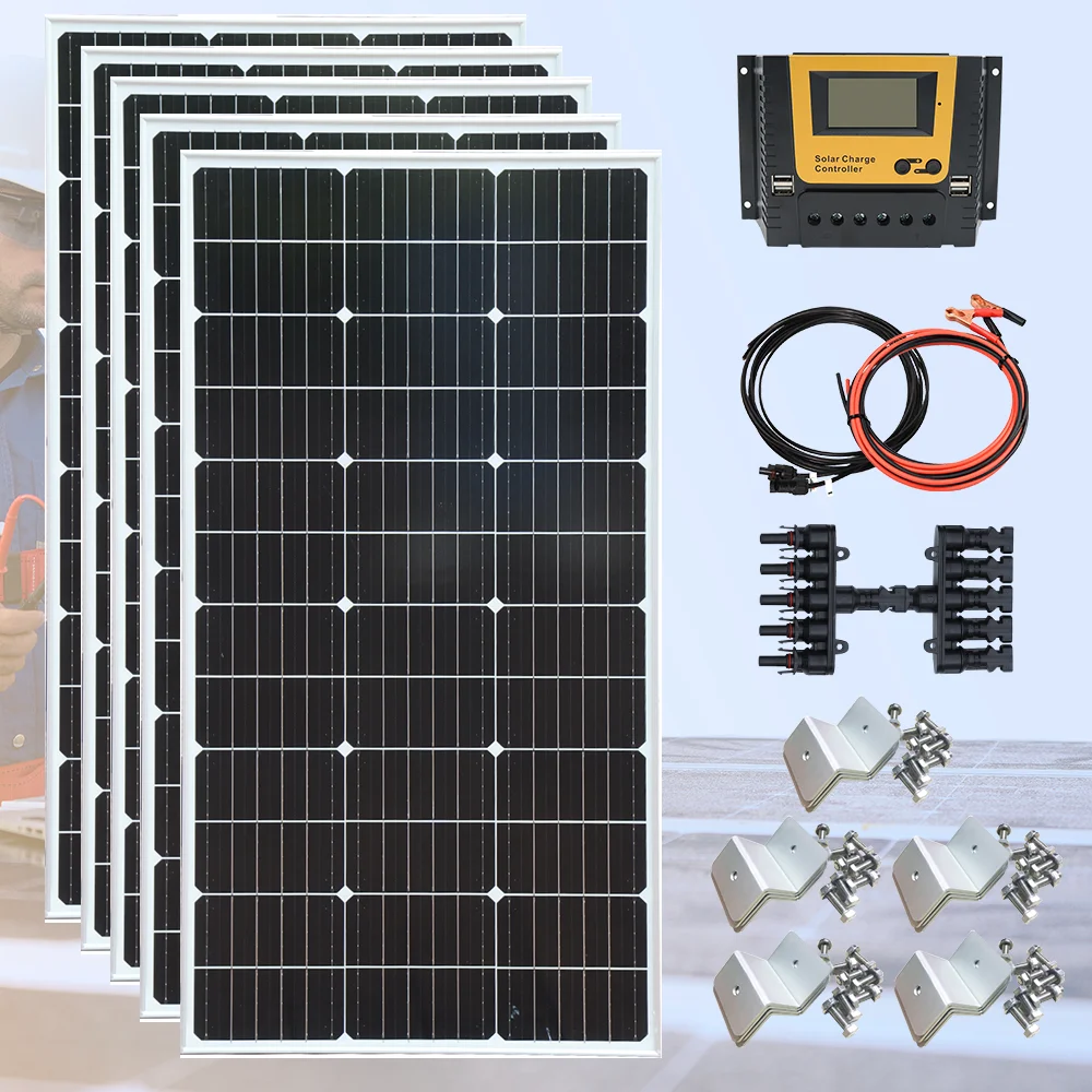18v 500w 400w 300w 100w Waterproof New Rigid Solar Panel Set Controller ...