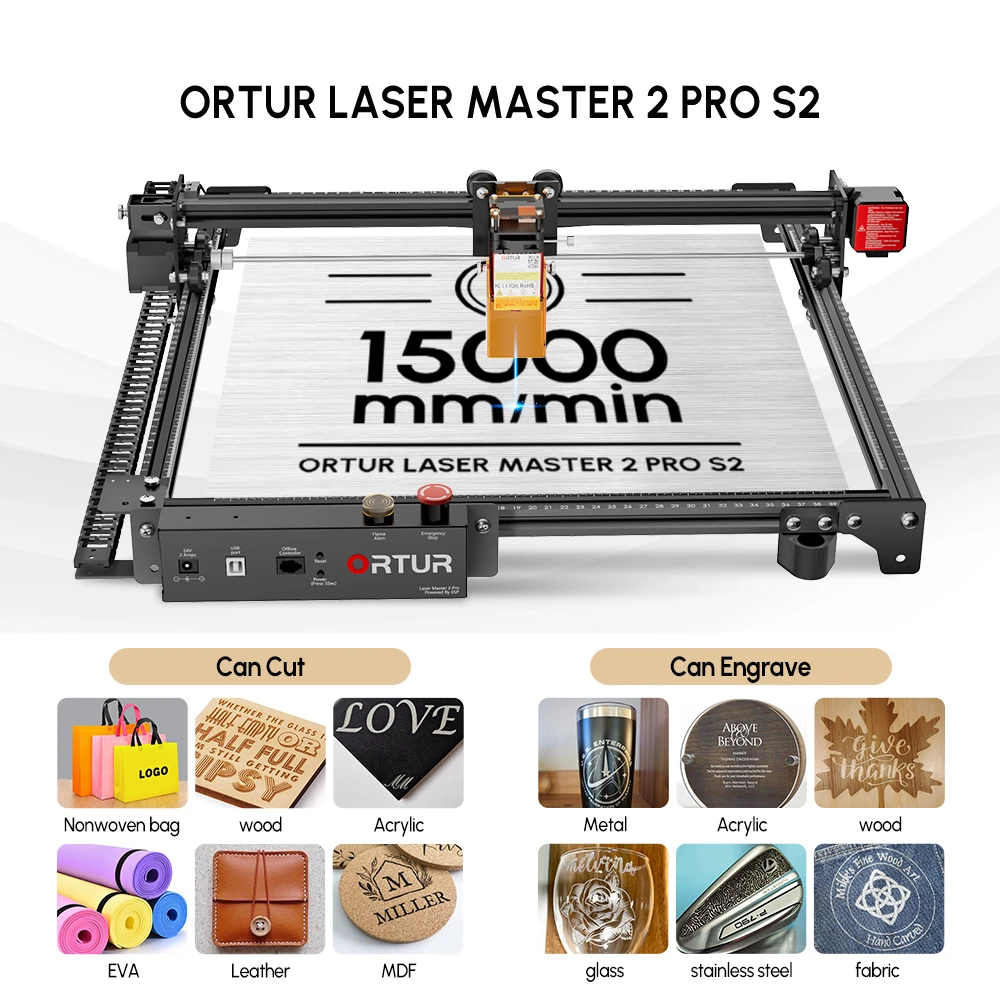 ORTUR Laser Engraving Cutting Machine CNC Roller Rotary DIY Printer ...