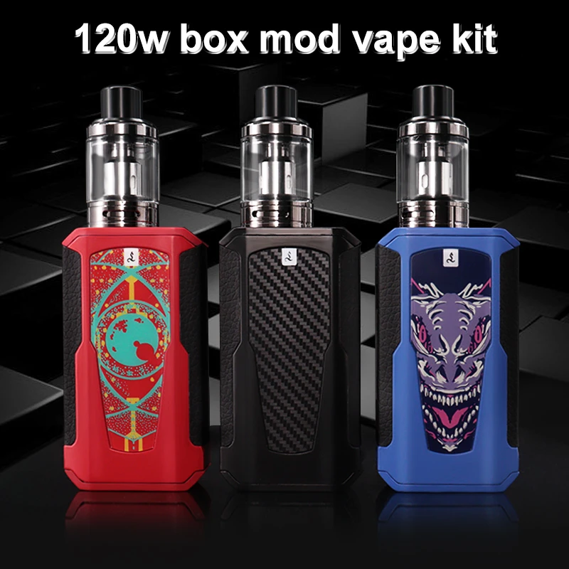 E Cigarette Vape Smoke 120w Box Mod Kit 1800mah Battery 2.5ml Atomizer Oled Screen Electronic ...