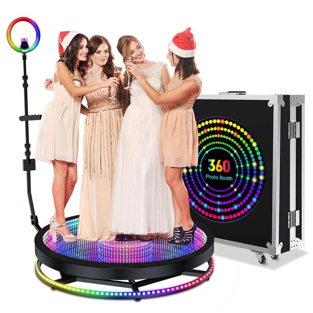 360-Photo-Booth-LED-Glass-360-Photo-Booth-Machine-Automatic-Spin ...
