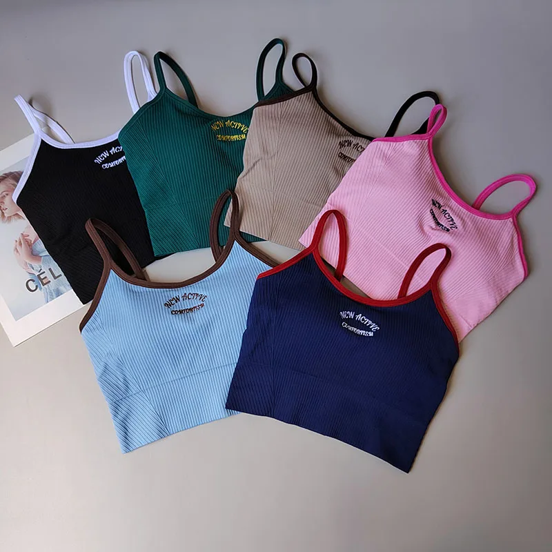 New Cushioned Sports Bra for Women U-shaped Beautiful Back Strap Vest ...