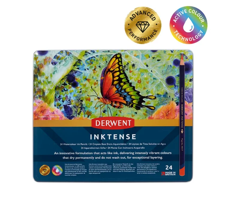 Derwent Coloured Inktense Pencils,Professional Quality, Set of 24 ...