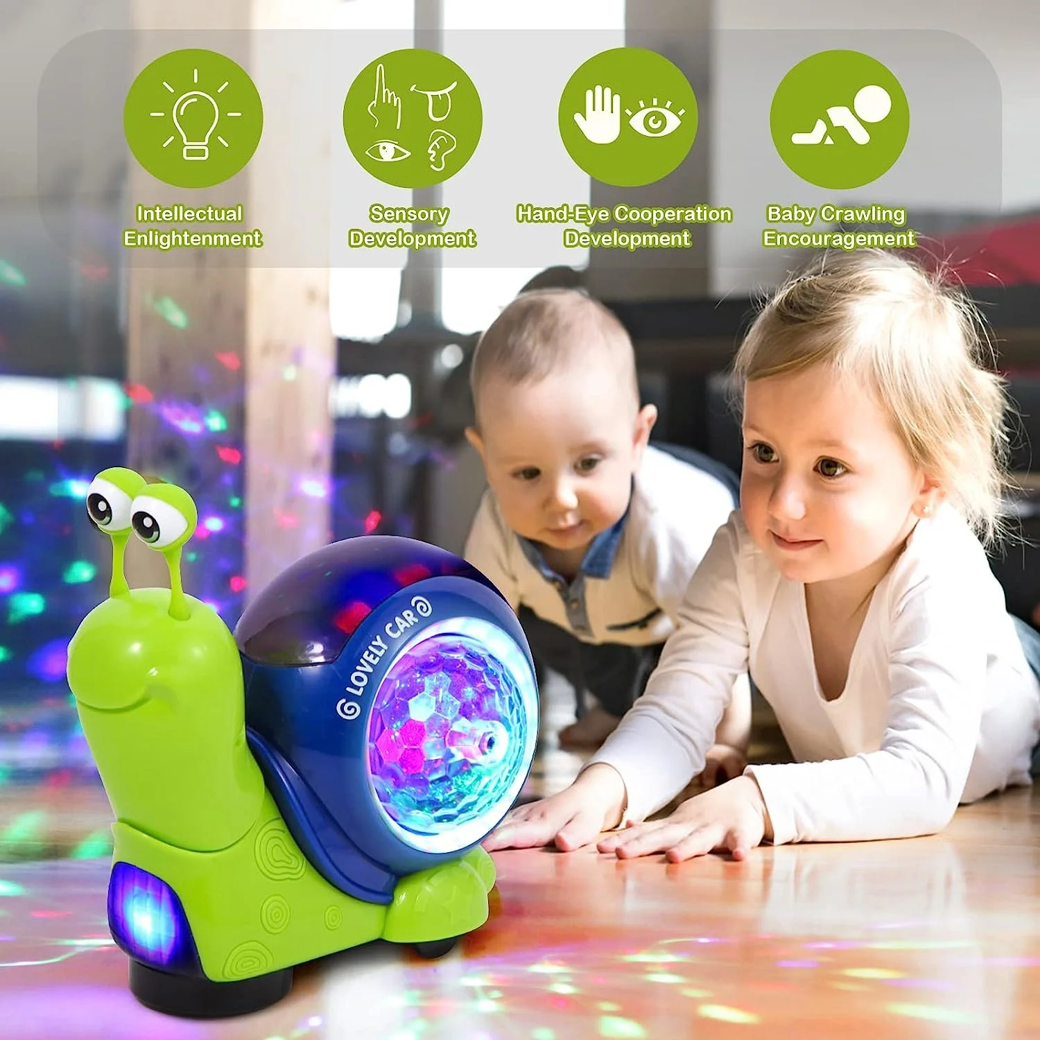 New-Crawling-Snail-Baby-Toys-With-Music-Light-Up-Interactive-Musical ...