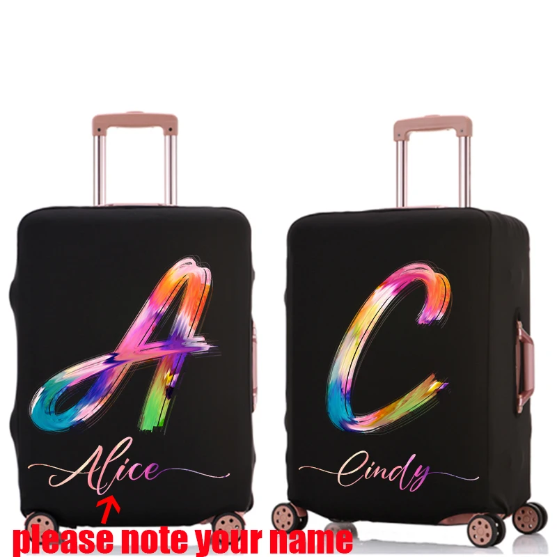 Custom Your Name Travel Suitcase Protective Covers Thick Elastic ...