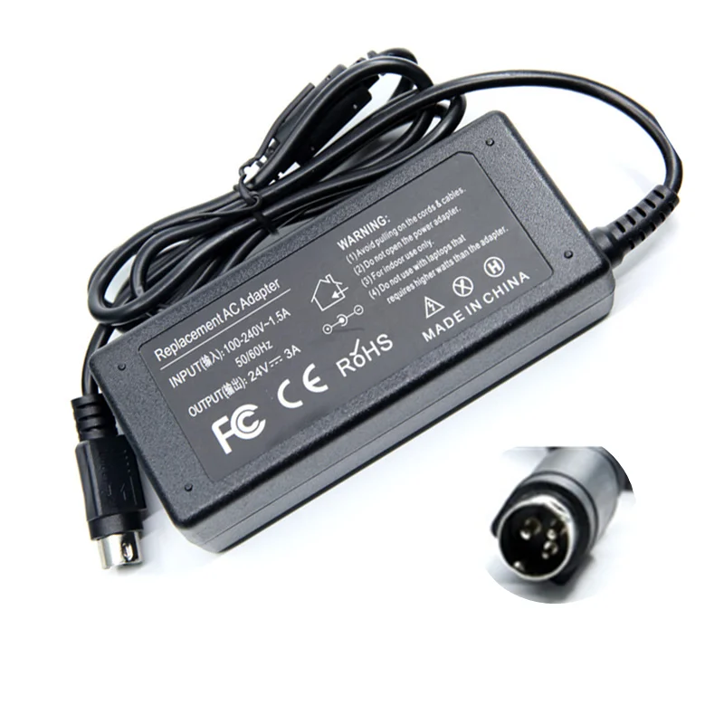 24V 3A 3PIN 48W AC Adapter Power Supply Charger For NCR RealPOS 7197 ...