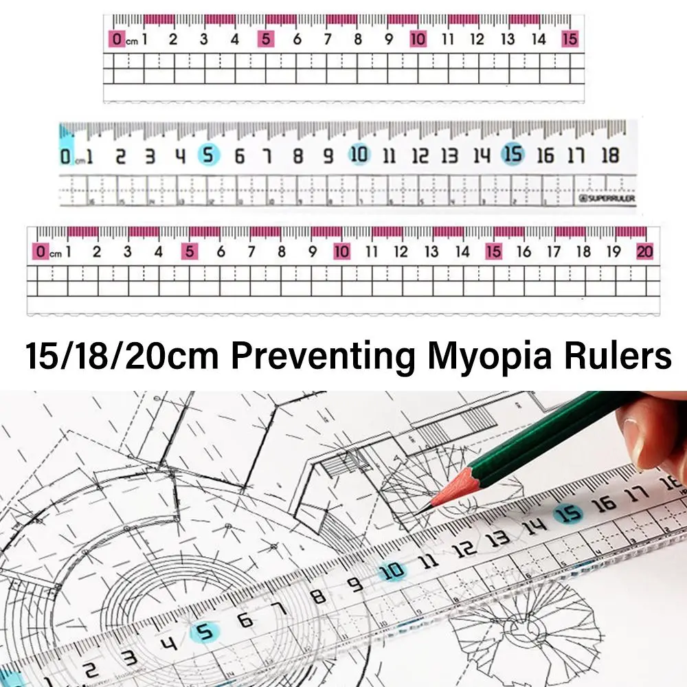 Transparent-Ruler-15-18-20cm-Portable-Simple-Preventing-Myopia-Straight ...