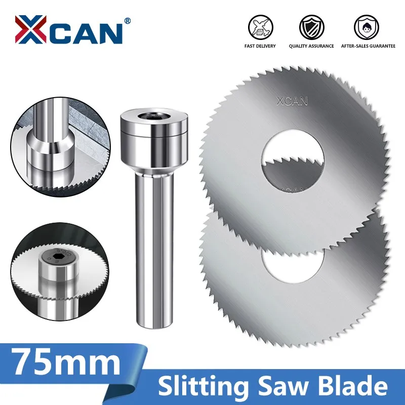XCAN Circular Saw Blade 75mm Metal Slotting Milling Disc Cutter for Slitting Machining High ...