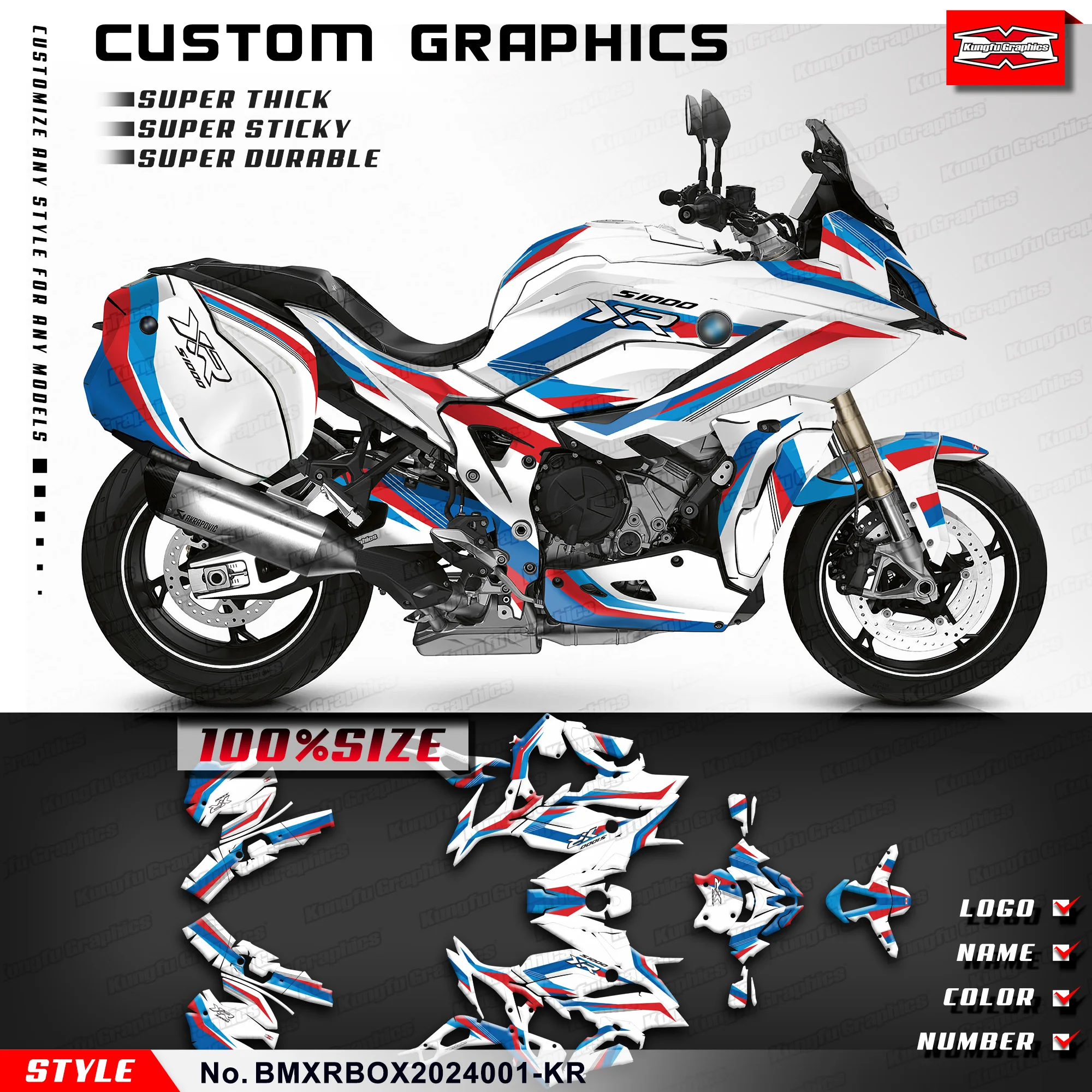KUNGFU GRAPHICS Motorcycle Decals Sports Stickers Full Wraps Kit for ...