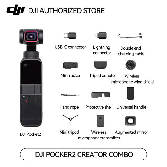 DJI Pocket 2 Handheld 3-Axis Gimbal Stabilized Camera Mobile Portable ...