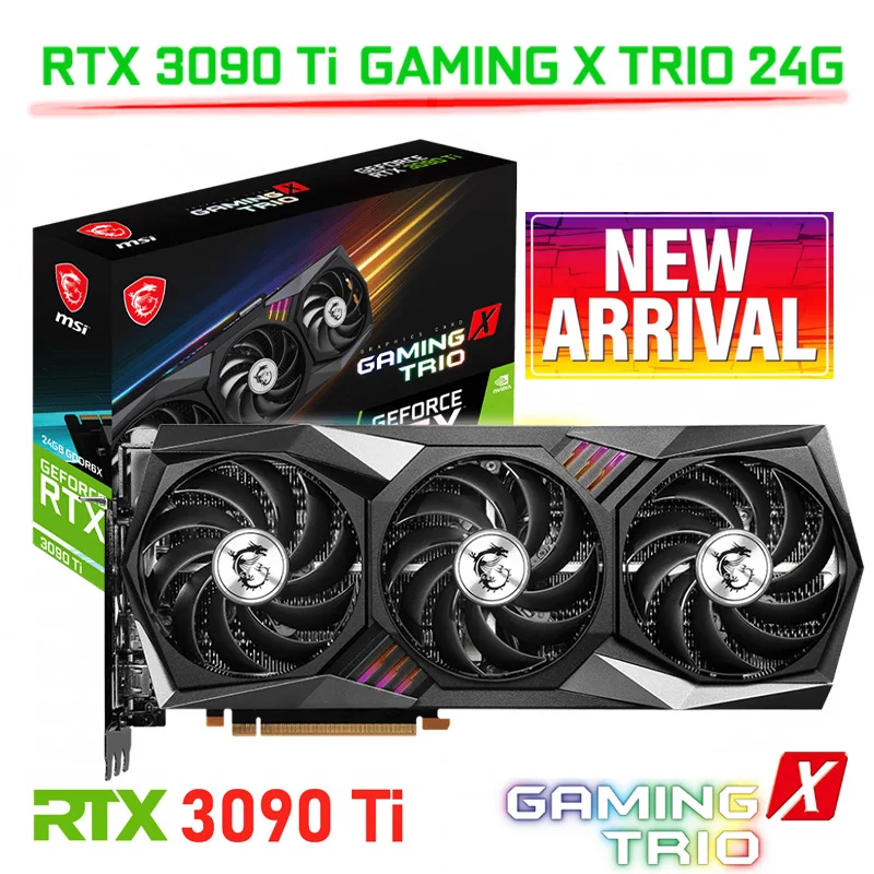Novo modelo rtx 3090 ti gaming x trio 24g gddr6x gráficos rtx3090ti placa de vídeo hdcp rtx ...