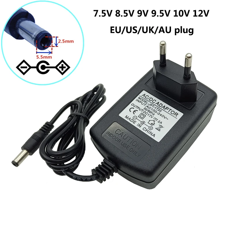 Universele 7.5V 2a Voedingsadapter 8.5V 9V 9.5V 10V 12V 3a Voeding Uk ...