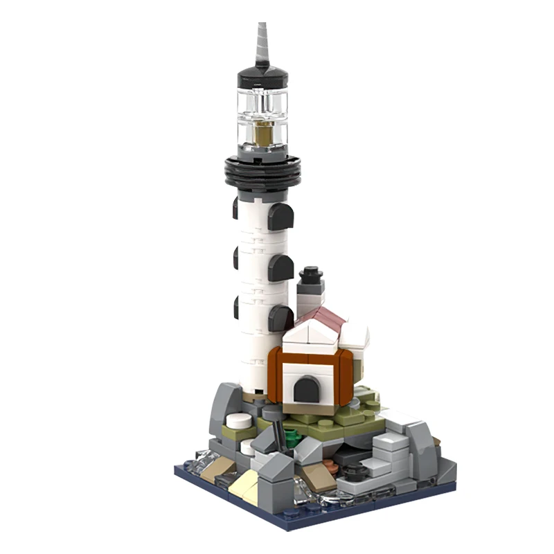 Gobricks-Medieval-Street-View-Mini-21335-Lighthouse-Assembled-Model ...