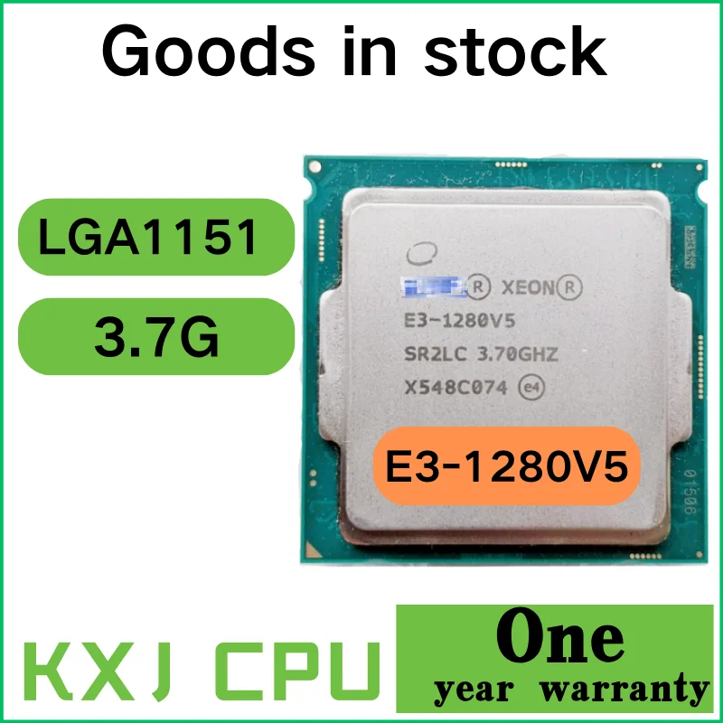 Intel-procesador usado Xeon E3 1280 V5 1280V5, 3,7 GHz, LGA 1151, 8MB, 80W, Quad Core, CPU SR2CL