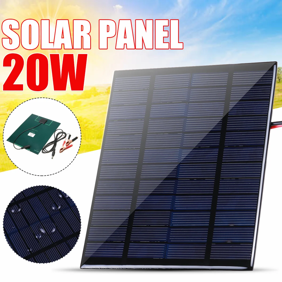 20W-Mini-Solar-Panel-12V-433MA-Polycrystalline-Solar-Power-Panel-Borad ...