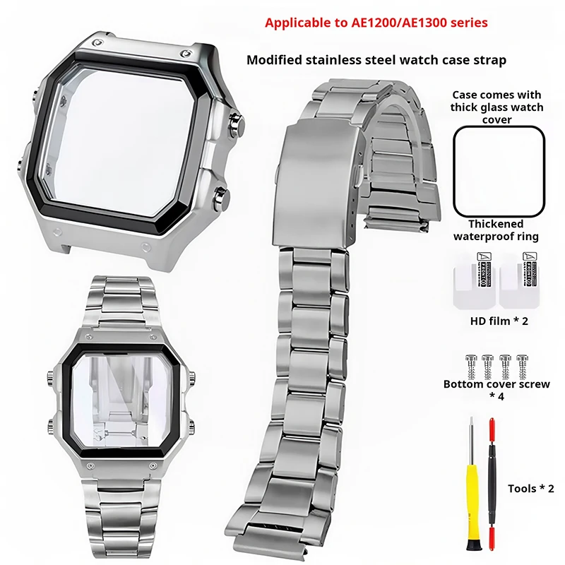modify Metal Watch case For Casio 3299 AE-1200 AE-1300 Stainless steel ...
