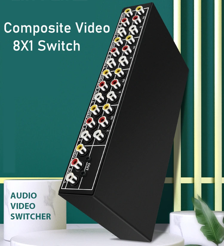 AV Switch Selector Box 2/4/8 port Composite RCA Switch splitter hub ...