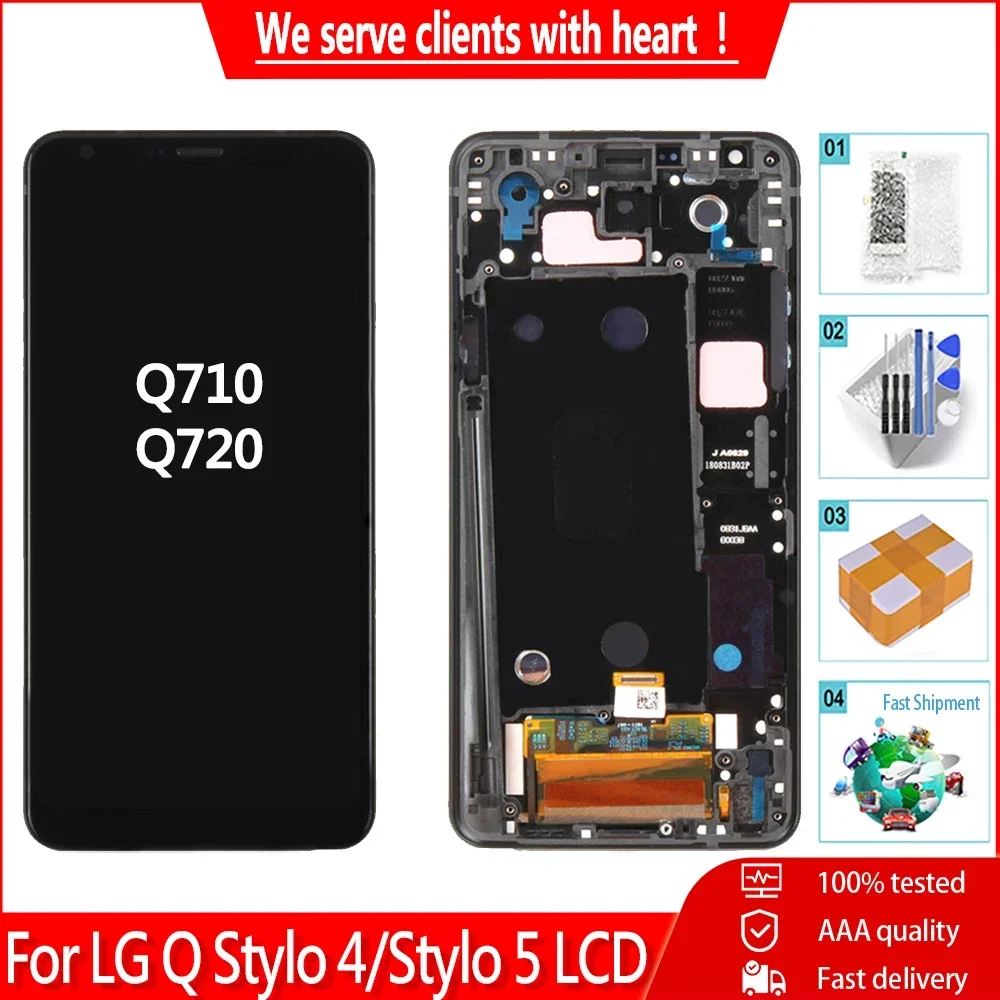 6.2" Original Display For LG Q Stylo 4 LM-Q710 LCD Touch Screen With ...