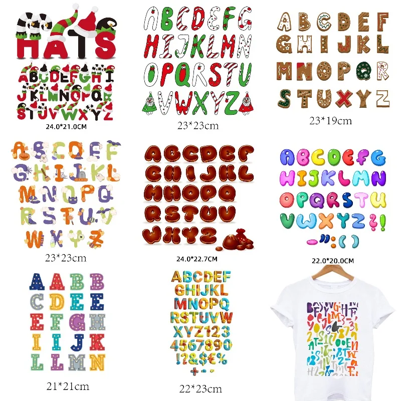 Christmas-Alphabet-Patches-on-Clothes-Iron-on-Transfers-for-Clothing ...