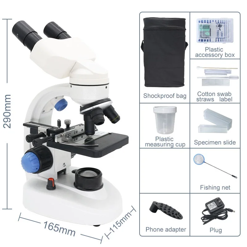 Microscope With Slides And Accessories 40X-2000X Biological Microscope ...