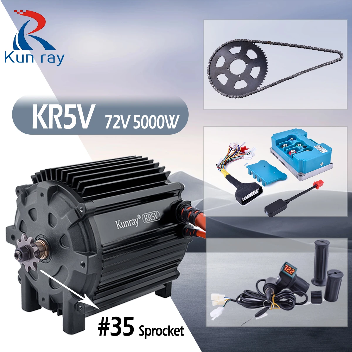 Kunray-KR5V-72V-5000W-Electric-Brushless-Motor-Kits-For-Electric-Motorcycl-Scootor-Bicycle ...
