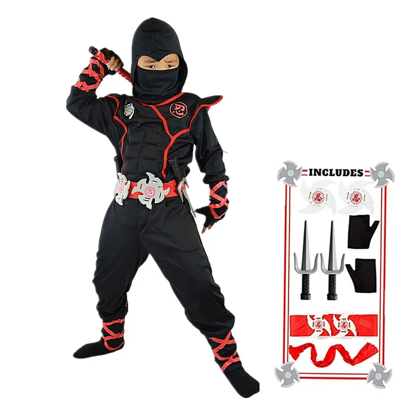 Authentic Kids Ninja Costume Set for Role Play and Cosplay, Ninja ...
